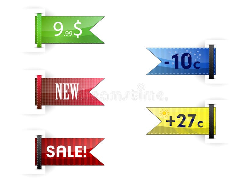 Set of flags and labels stock vector. Illustration of flag - 33334987