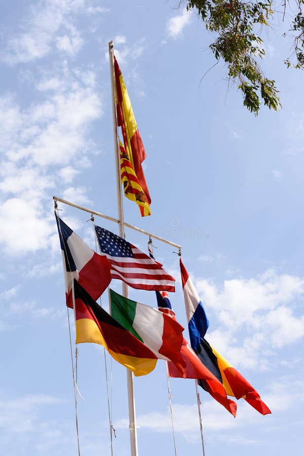 Flags Flowing in the Breeze Stock Photo - Image of france, flowing ...