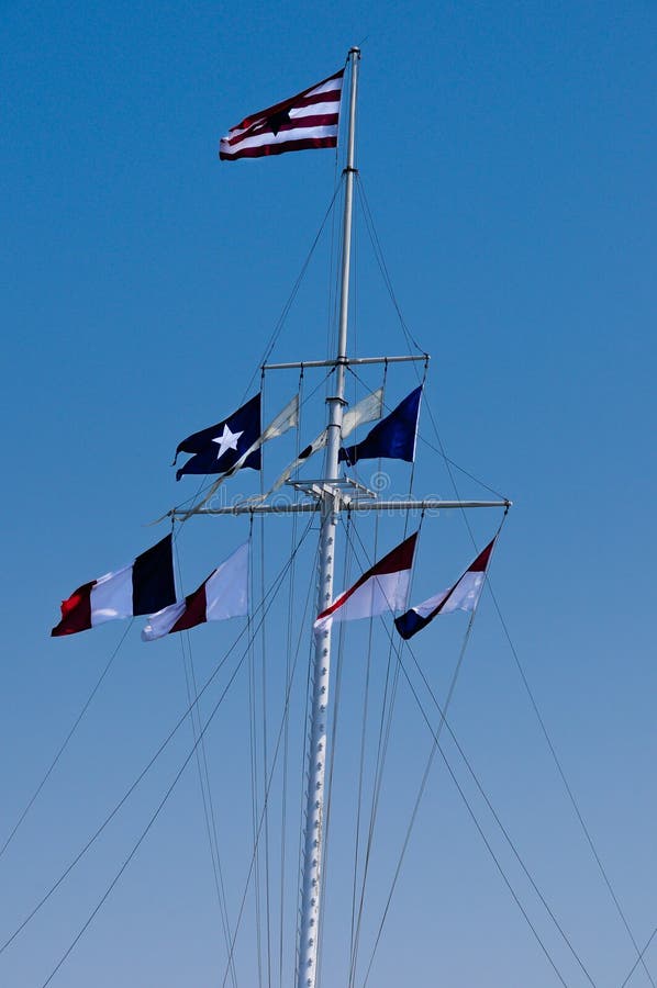 Flags flying stock image. Image of boat, yardarm, nautical - 15522141