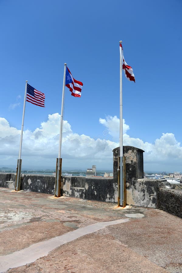 Flags Flying in Puerto Rico Stock Image - Image of states, hispanic ...