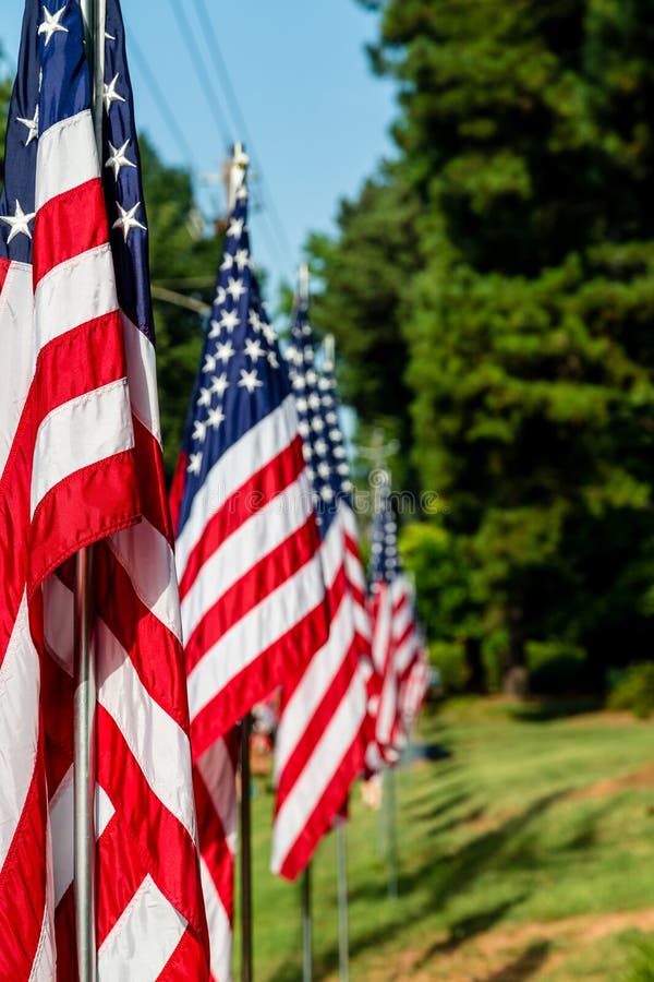 Flags on Fourth of July stock image. Image of july, american - 77126391