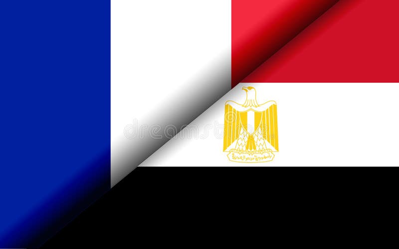 Flags of France and Egypt Divided Diagonally Stock Illustration ...