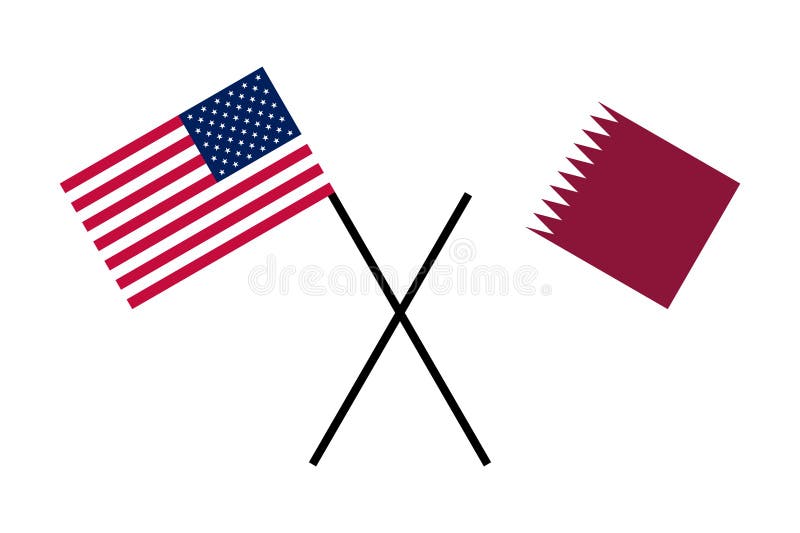 Flags Friend Country USA and Qatar. Stock Illustration - Illustration ...