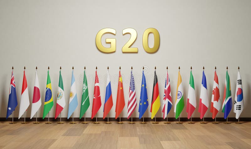 Flags of the G20 or Group of 20 is an Intergovernmental Forum ...