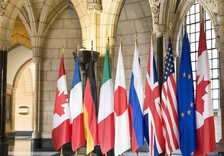 Flags of the G8 Countries stock photo. Image of black - 20541196