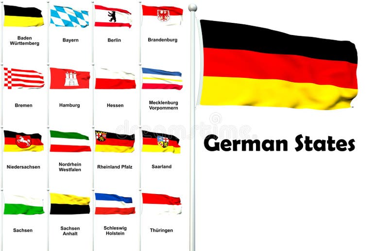 Flags of the German States stock illustration. Illustration of lower ...