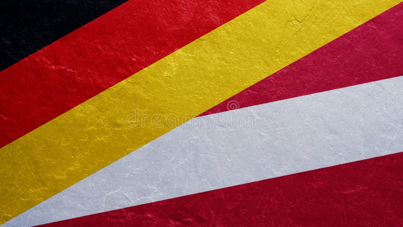 Flags of Germany and Austria Painted on Concrete Wall Stock Photo ...