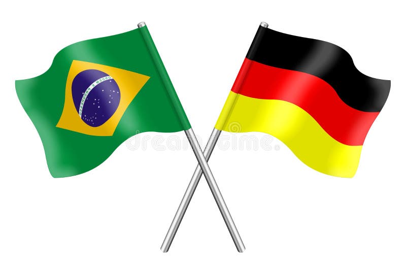 Brazil Vs Germany, German Smoke Flags Placed Side by Side. Thick ...