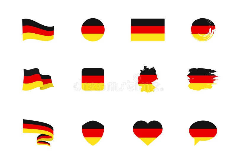 Flags of Germany - Flat Collection. Flags of Different Shaped Twelve ...