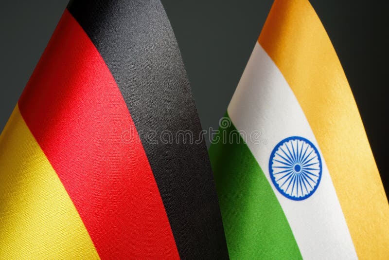 Flags of Germany and India As Symbol of Diplomatic Relationship. Stock ...