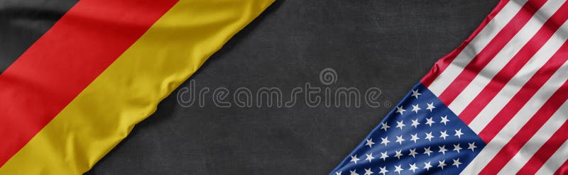 Flags of Germany and the United States of America with Copy Space Stock ...