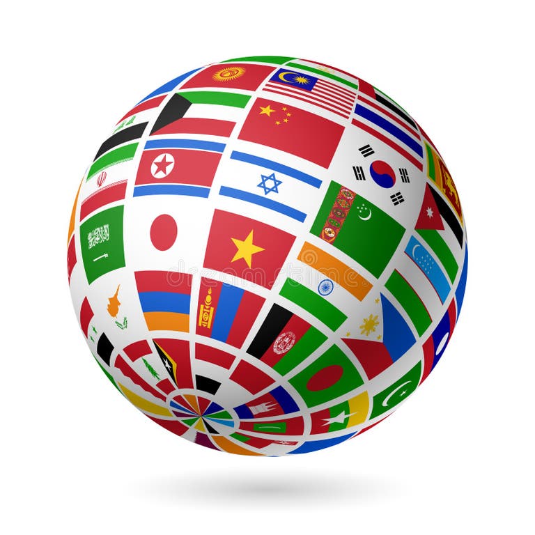 Flags Globe Stock Illustrations – 12,086 Flags Globe Stock ...