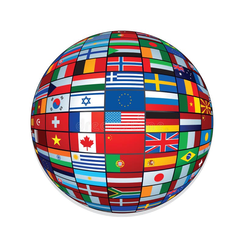 Flags Globe. Creative Icon for Text and Design. Stock Vector ...