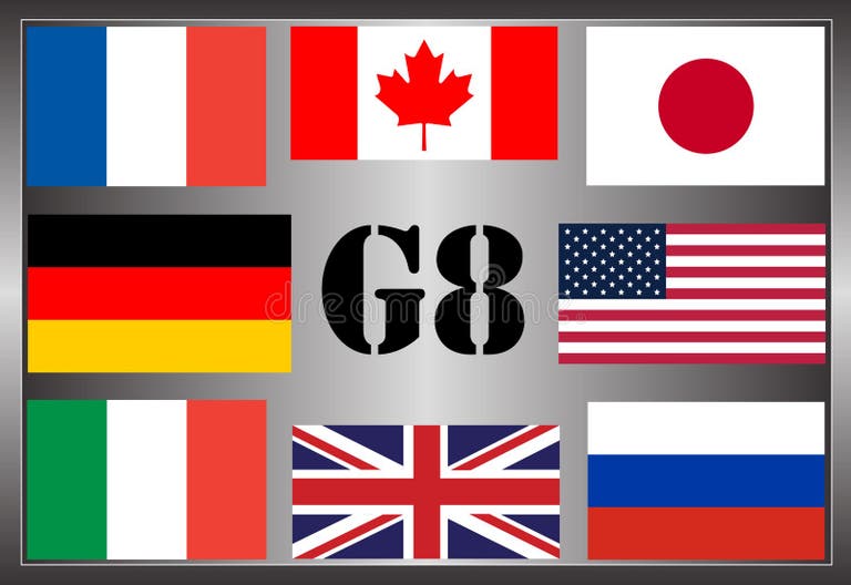 The Flags of the Group of Eight Editorial Image - Illustration of ...