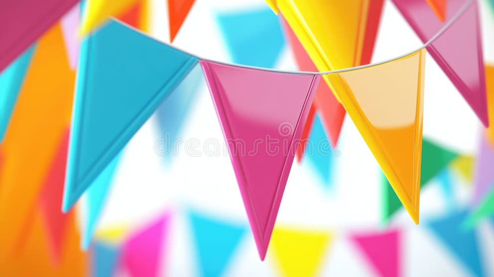 Flags Hanging from a Colorful Ceiling Decoration Stock Image - Image of ...