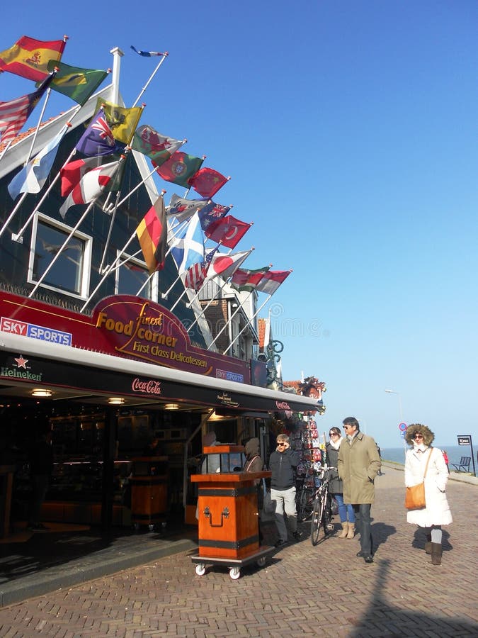 Flags on the House in Volendam, Holland, the Netherlands Editorial ...