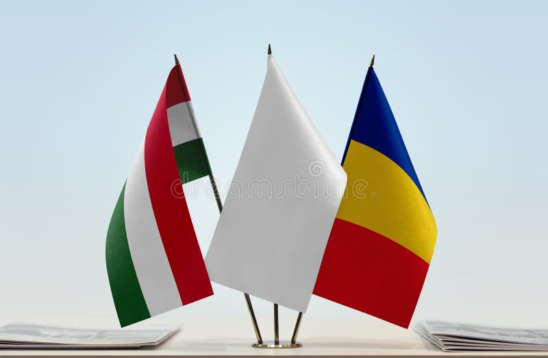 Flags of Hungary and Romania Stock Photo - Image of partnership ...