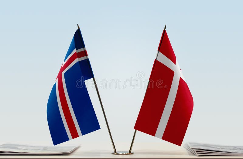 Iceland And Denmark. The Icelandic And Danish Flags. Official Colors ...