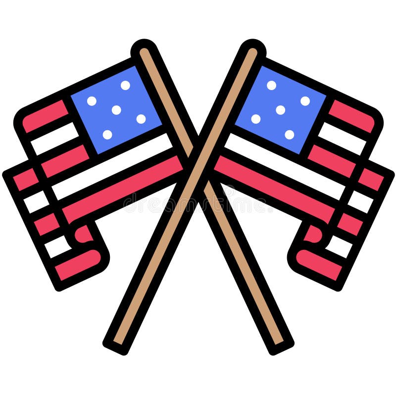 Flags Icon, Fourth of July Related Vector Stock Vector - Illustration ...