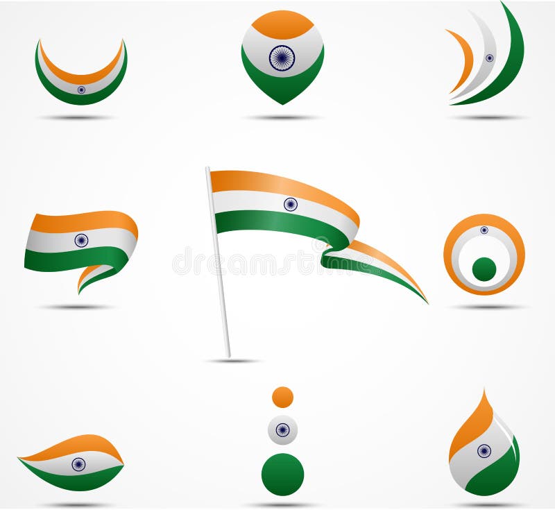 Flags and icons of India stock vector. Illustration of symbol - 63138173