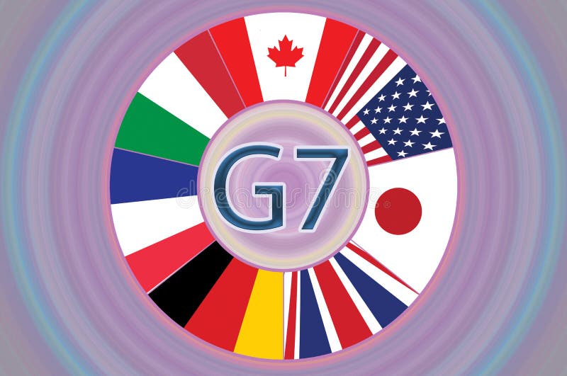 Group Of Seven. Country Flags. G7 Summit Stock Illustration ...