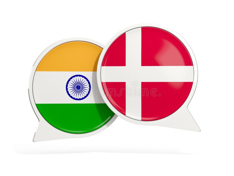 India and Denmark Realistic Flag â€“ Fabric Texture Illustration Stock ...