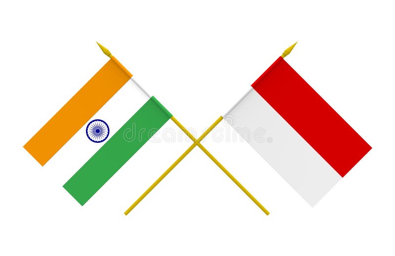 Flags, India and Indonesia stock illustration. Illustration of business ...