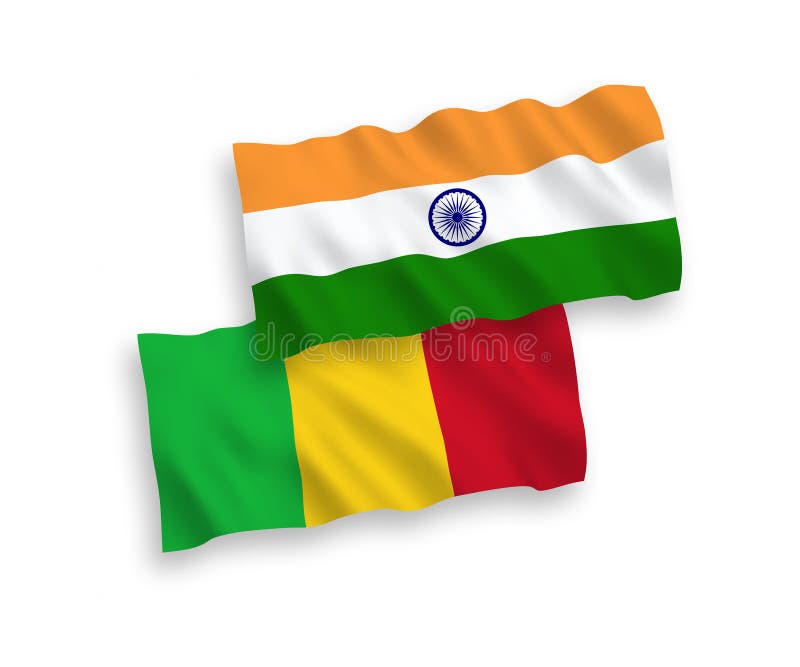 Mali and India Realistic Flag – Fabric Texture Illustration Stock ...