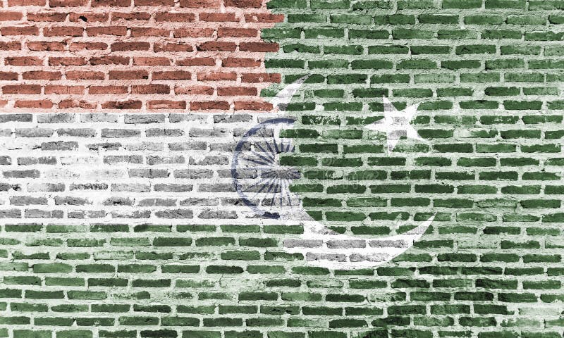 Flags of India and Pakistan Painted on Brick Wall Stock Image - Image ...