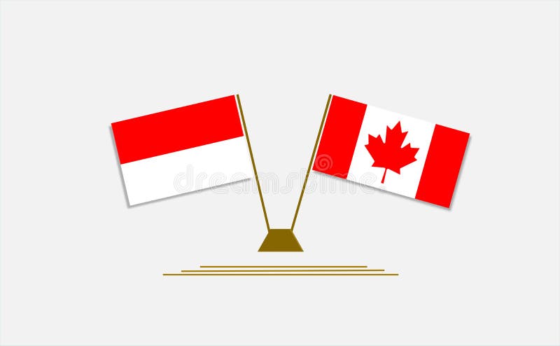 Flags of Indonesia and Canada. Partnership. Background and ...
