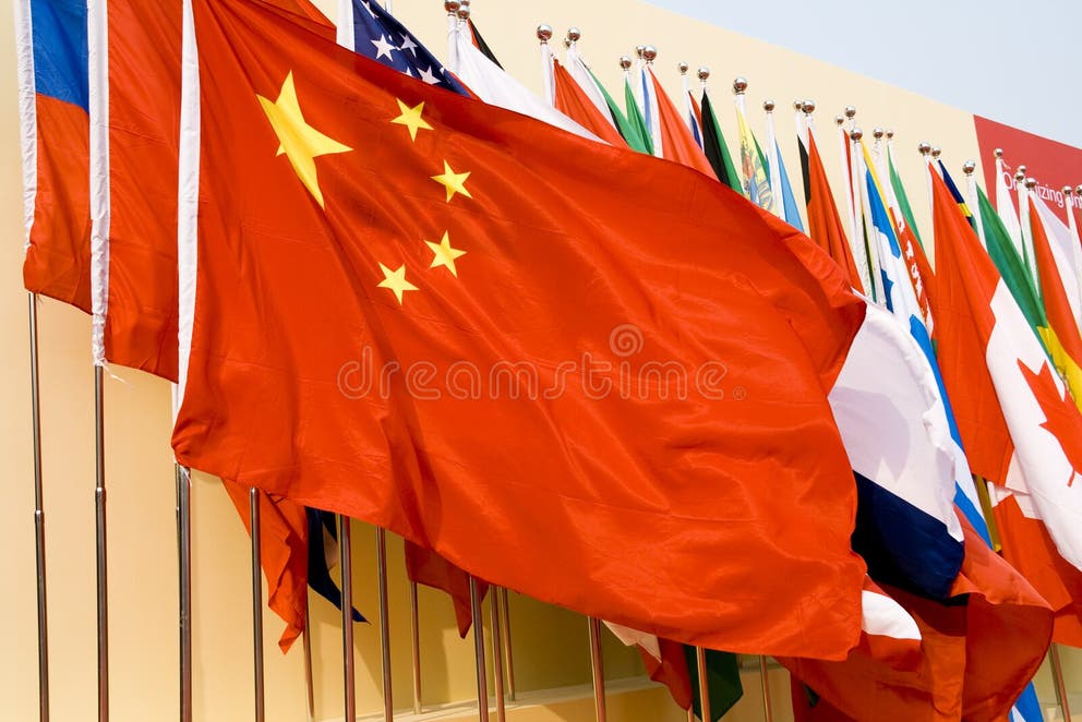 Flags internationalen fotografering för bildbyråer. Bild av porslin ...