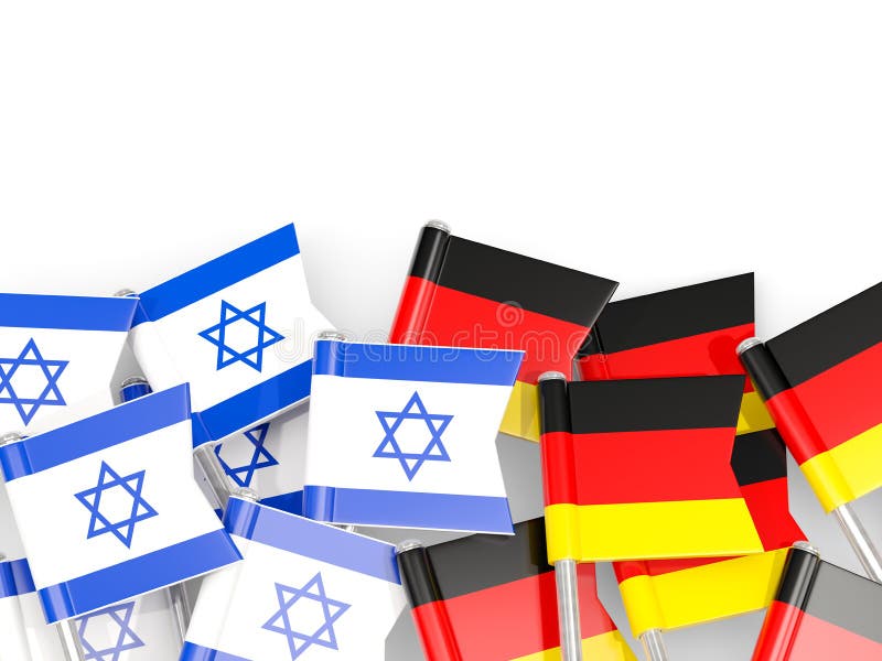 Flags of Israel and Germany Isolated on White Stock Illustration ...