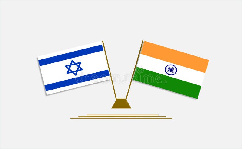 Flags of Israel and India. Partnership. Background and Illustrations ...