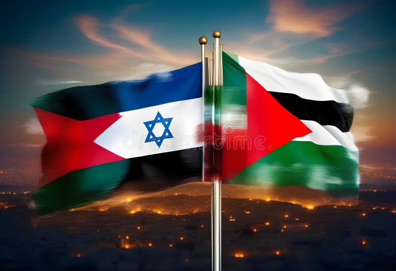 The Flags of Israel and Palestine are Both Made of Texture Stock ...