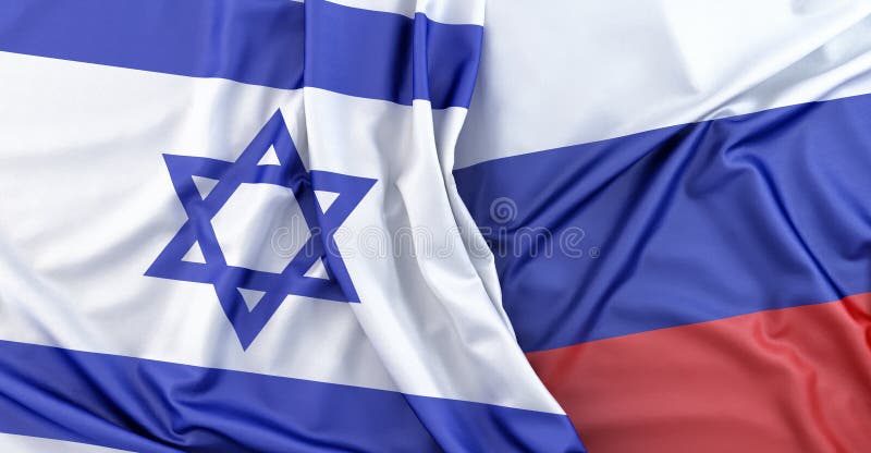 Flags of Israel and Russia. 3D Rendering Stock Illustration ...