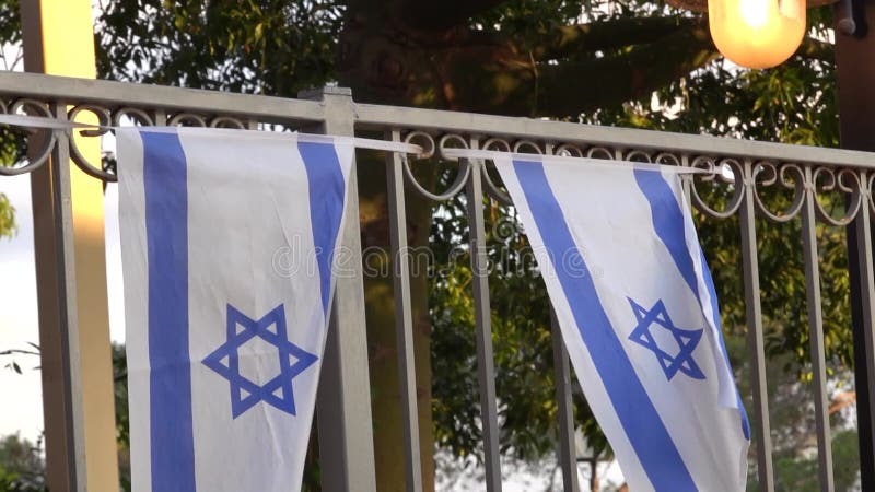 Flags of Israel in the Wind. Country Symbol Stock Video - Video of ...