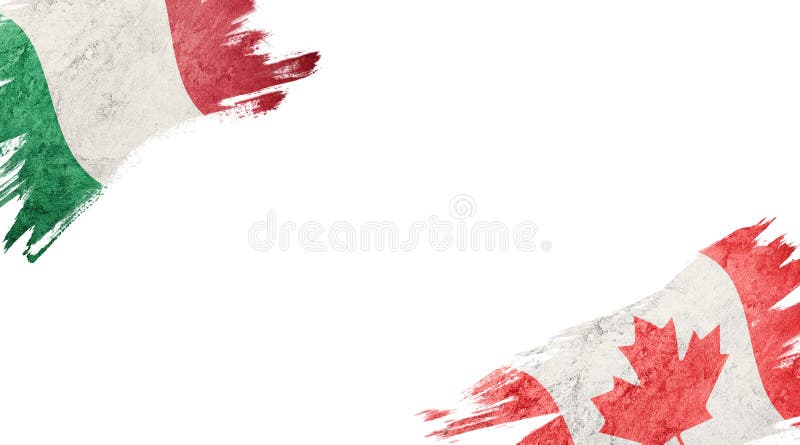 Canada and Italy Half Flags Together Stock Photo - Image of macro ...