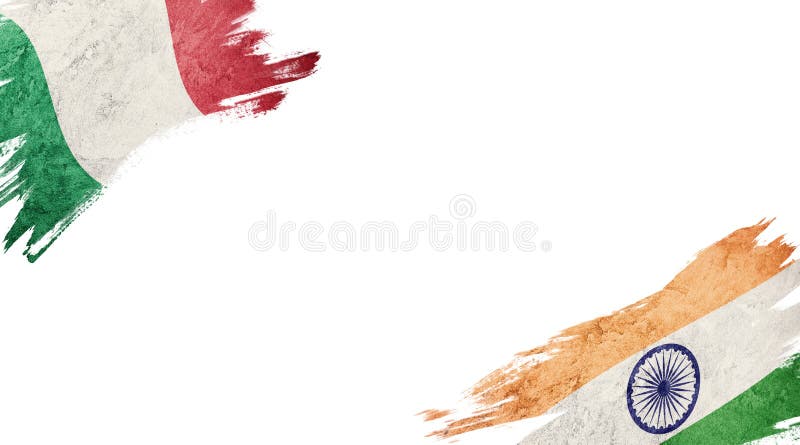 Flags of Italy AndÂ India on White Background Stock Image - Image of ...