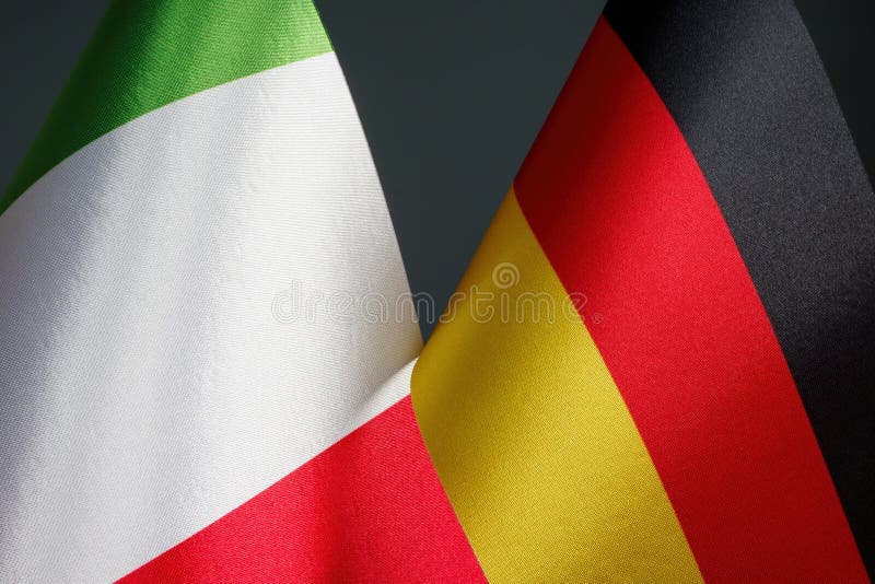 Flags of Italy and Germany As a Symbol of Diplomacy. Stock Photo ...