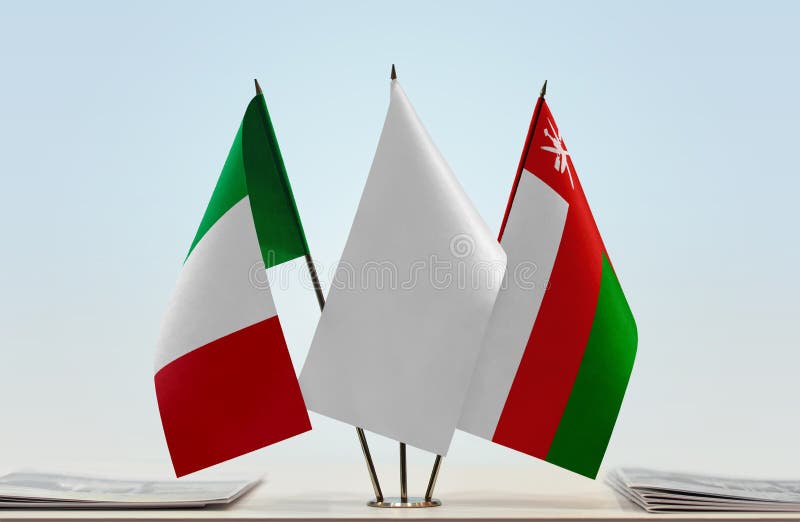 Flags of Italy and Oman stock illustration. Illustration of clean ...