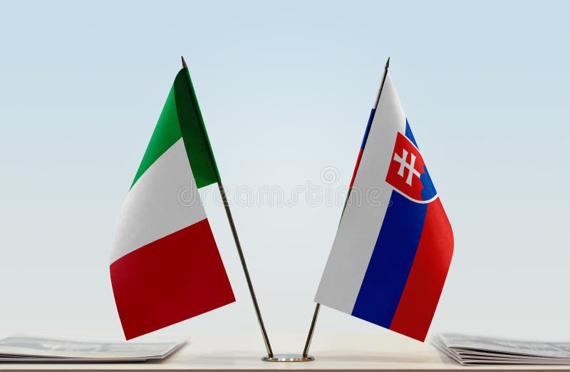 Flags of Italy and Slovakia Stock Photo - Image of assembly ...