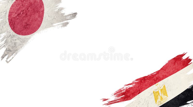Flags of Japan AndÂ Egypt on White Background Stock Image - Image of ...