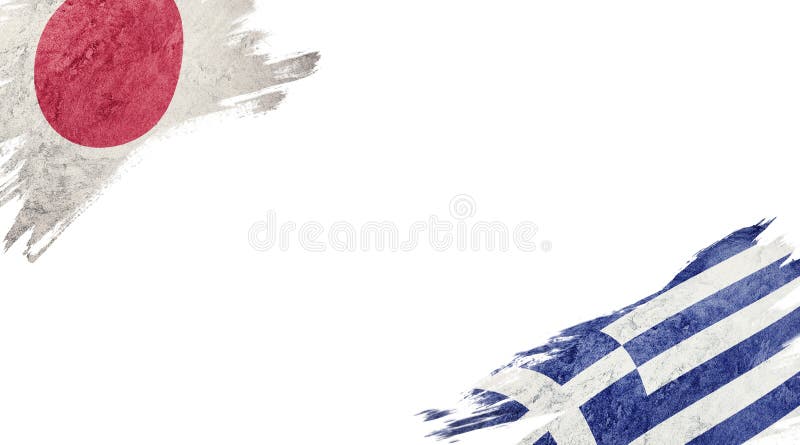 Flags of Japan AndÂ Greece on White Background Stock Photo - Image of ...