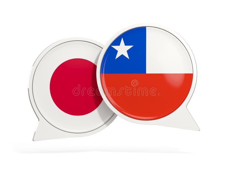 Flags of Japan and Chile Inside Chat Bubbles Stock Illustration ...