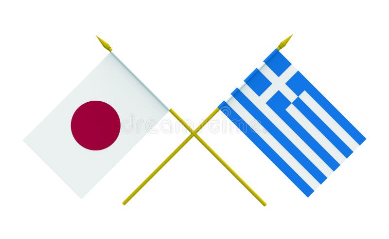 Flags, Japan and Greece stock illustration. Illustration of banner ...