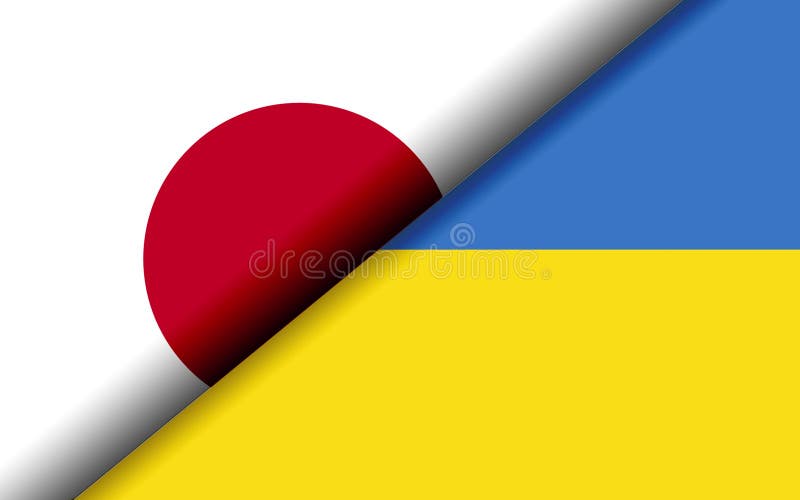 Flags of Japan and Ukraine Divided Diagonally Stock Illustration ...