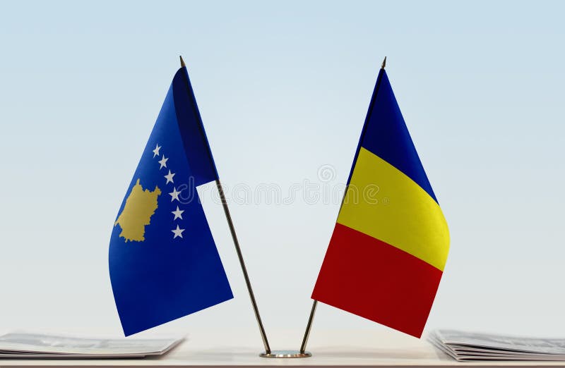 Flags of Kosovo and Romania Stock Photo - Image of flag, join: 134819594