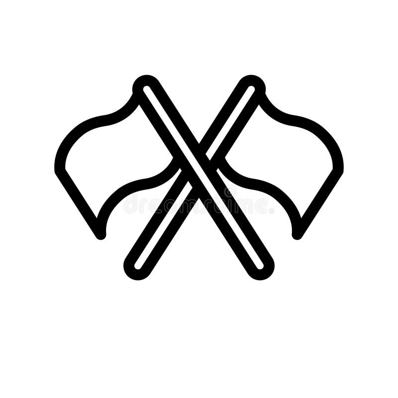 Flags Line Icon Illustration Vector Graphic Stock Vector - Illustration ...