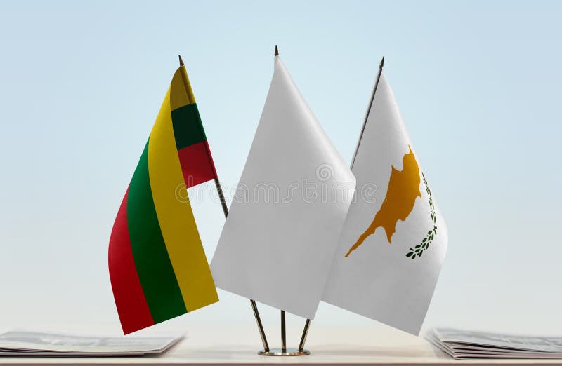 Flags of Lithuania and Cyprus Stock Photo - Image of invest, flagpole ...