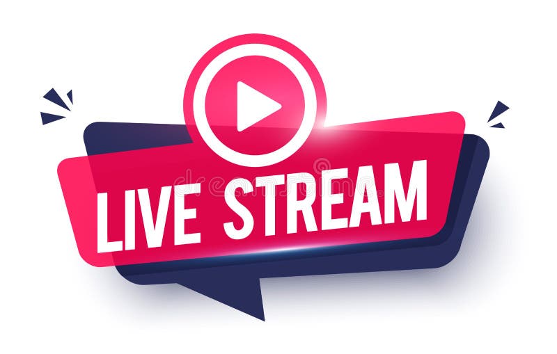 Vector Illustration Dynamic Live Stream Label Stock Vector ...